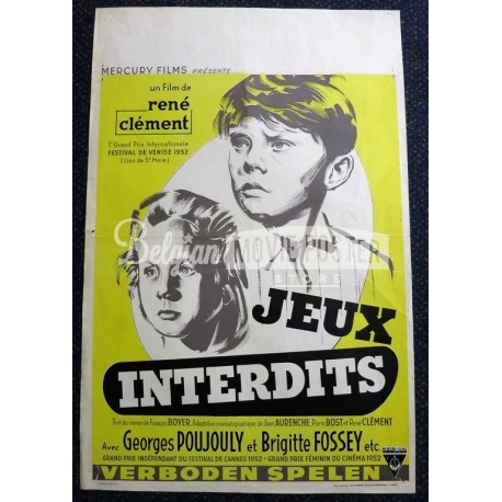 JEUX INTERDITS - Belgian Movie Poster Store